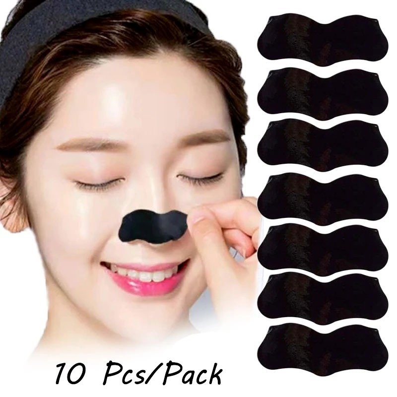 10 Pcs/Set Facial Blackhead Patch/ Deep Cleaning Remover Sticker/ Nose ...