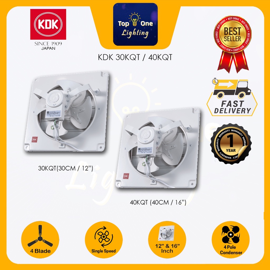KDK Wall Mount Industrial Ventilating Fan 30KQT (30CM / 12 Inch ...