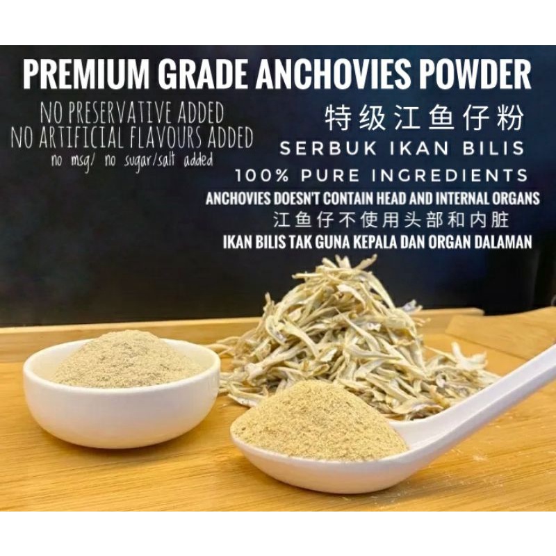 100% Pure Anchovy Fish Powder/ Anchovies Powder/ Serbuk Ikan Bilis ...