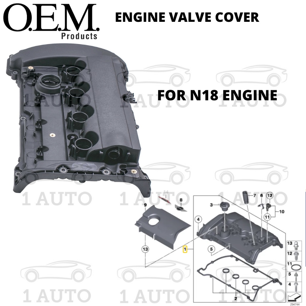 OEM VALVE COVER ASSEMBLY MINI COOPER S LCI R56 1.6 N18 ENGINE MINI ...