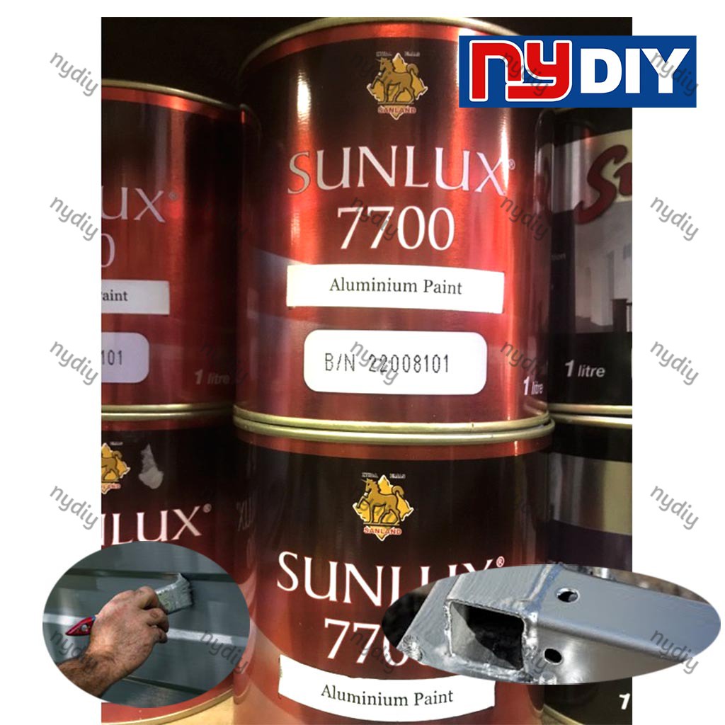 1L Sunlux 7700 Aluminium Paint Cat Besi Kayu Undercoat Gloss | Shopee ...