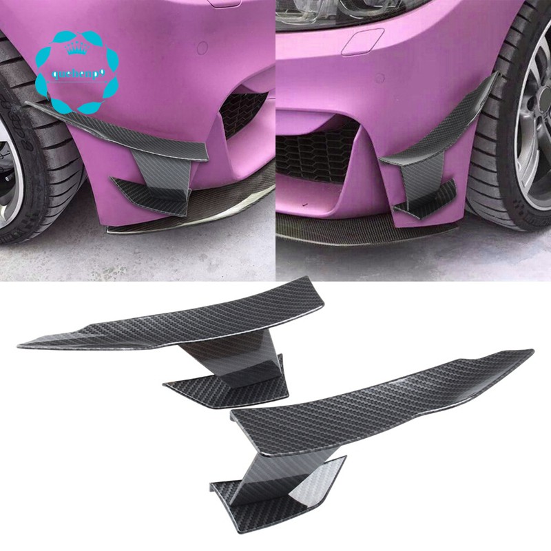 Universal Carbon Fiber Appearance Car Front Bumper Lip Separator Fin Body Duckbill Diffuser ...