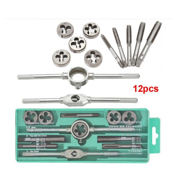 TUAH879 - Buat bunga skru/Screw Thread Hand Tap and Die 6/8/12/20/40 Pcs Metric Tap Wrench ...