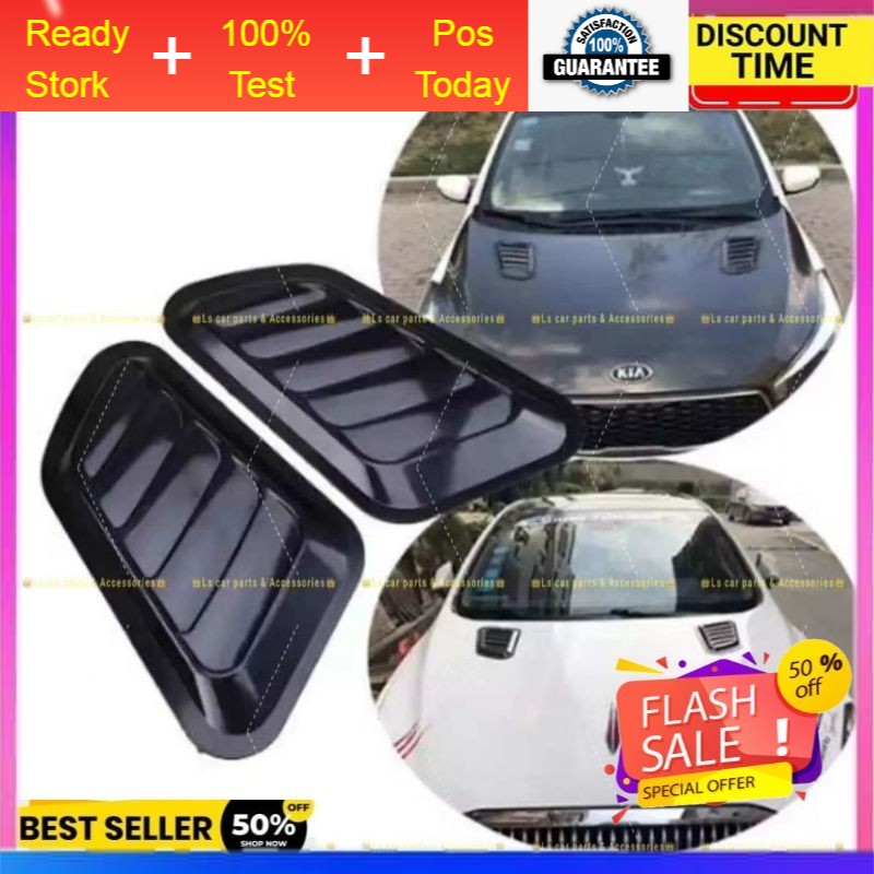 Bonnet Air Flow Scoop Intake Vent Turbo Front Evo X Engine Cover Hood ...