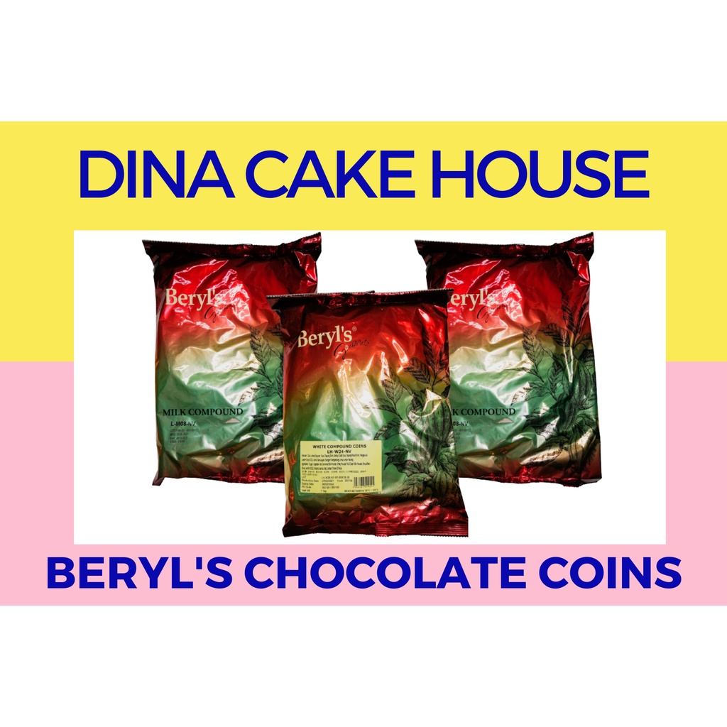 BERYL'S CHOCOLATE COMPOUND COINS 1KG / MILK WHITE DARK CHOCOLATE COINS ...