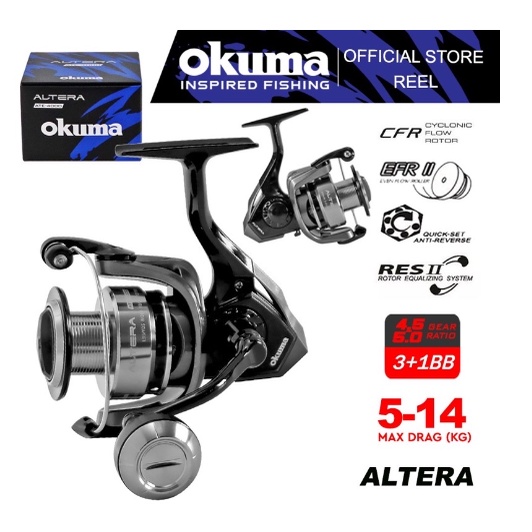 Okuma Altera Special Edition Spinning Fishing Reel Max Drag (5kg-14kg ...