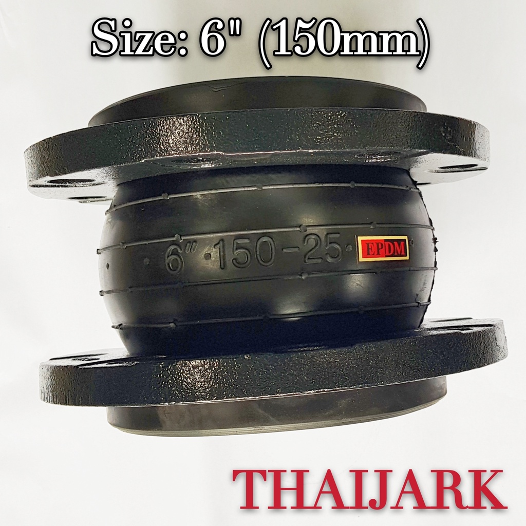 6" Single Bellow Flexible joint, Ductile Iron flange, Rubber Expansion ...