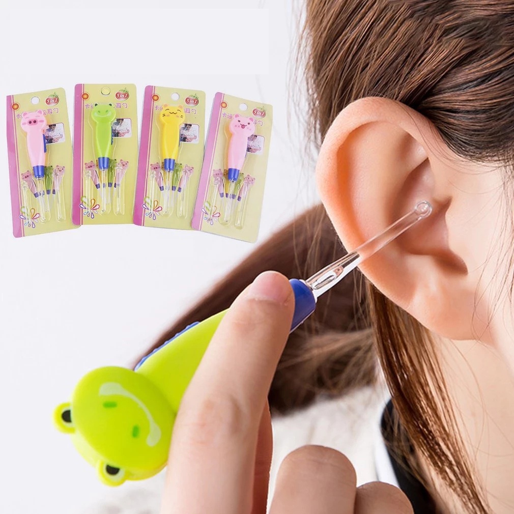 Cartoon Animal Detachable Cerumen Curette / Glowing Earwax Remover ...