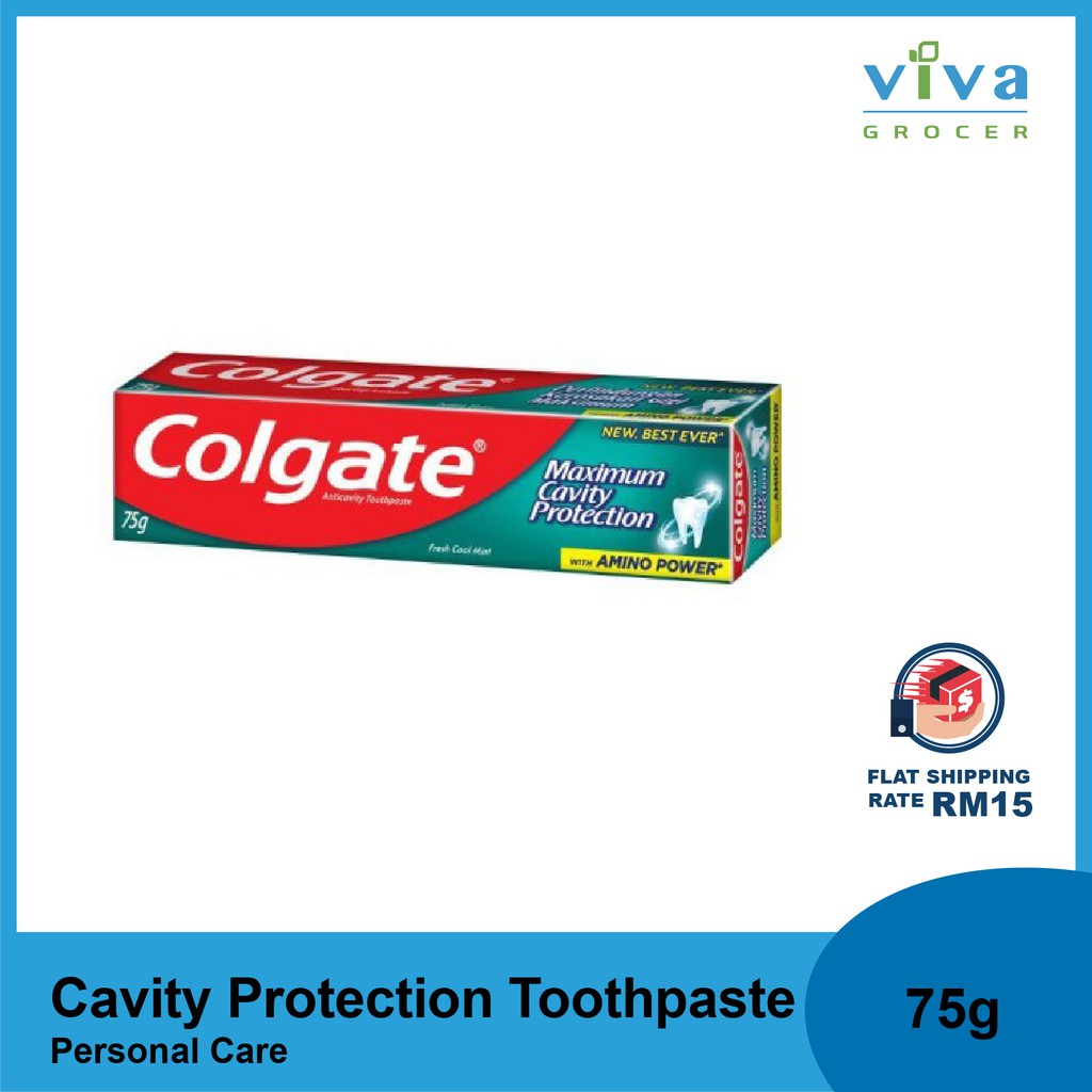 Colgate Toothpaste Maximum Cavity Protection Fresh Cool Mint 75g ...