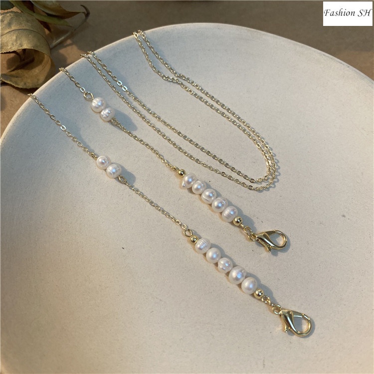 Fashion Pearl Stitching Metal Chain Mask Chain Necklace Glasses Chain ...