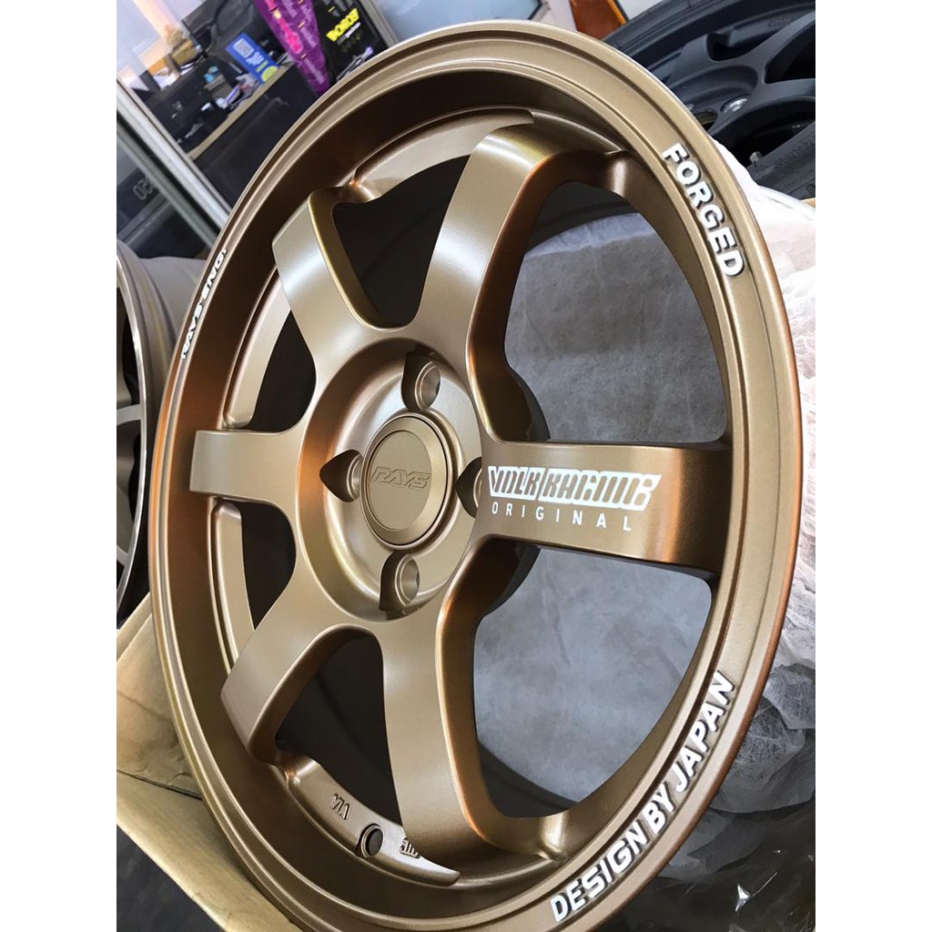 NEW SPORT RIM TE37 15X7JJ 4X100 ET35 BROWN COLOUR | Shopee Malaysia