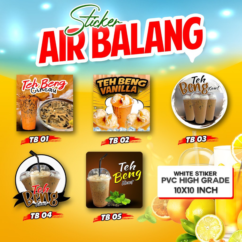 STIKER AIR BALANG MATERIAL WHITE STICKER, SAIZ 10X10 INCH | Shopee Malaysia