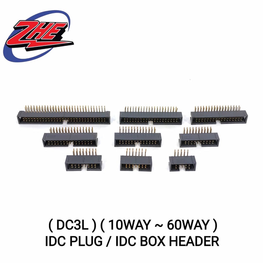 2.54MM PITCH L ANGLE IDC PLUG CONNECTOR IDC PCB MOUNT CONNECTOR IDC BOX HEADER ( 10WAY ~ 60WAY ...