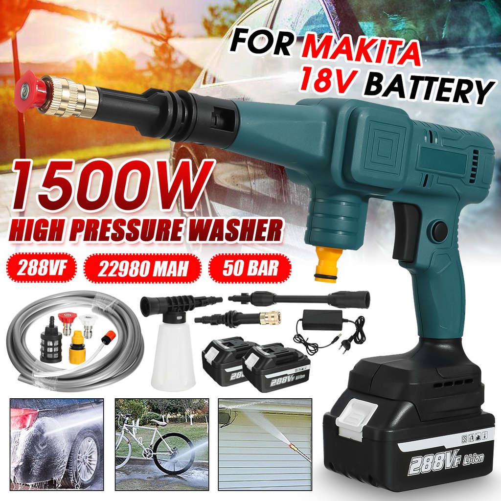 50 bar 1500W 288VF Cordless High Pressure Washing Machine Car Charger ...
