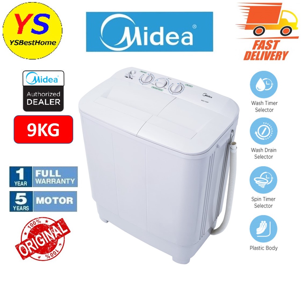 Midea MSW-9008P 9KG Semi Auto Washing Machine Mesin Basuh | Shopee Malaysia