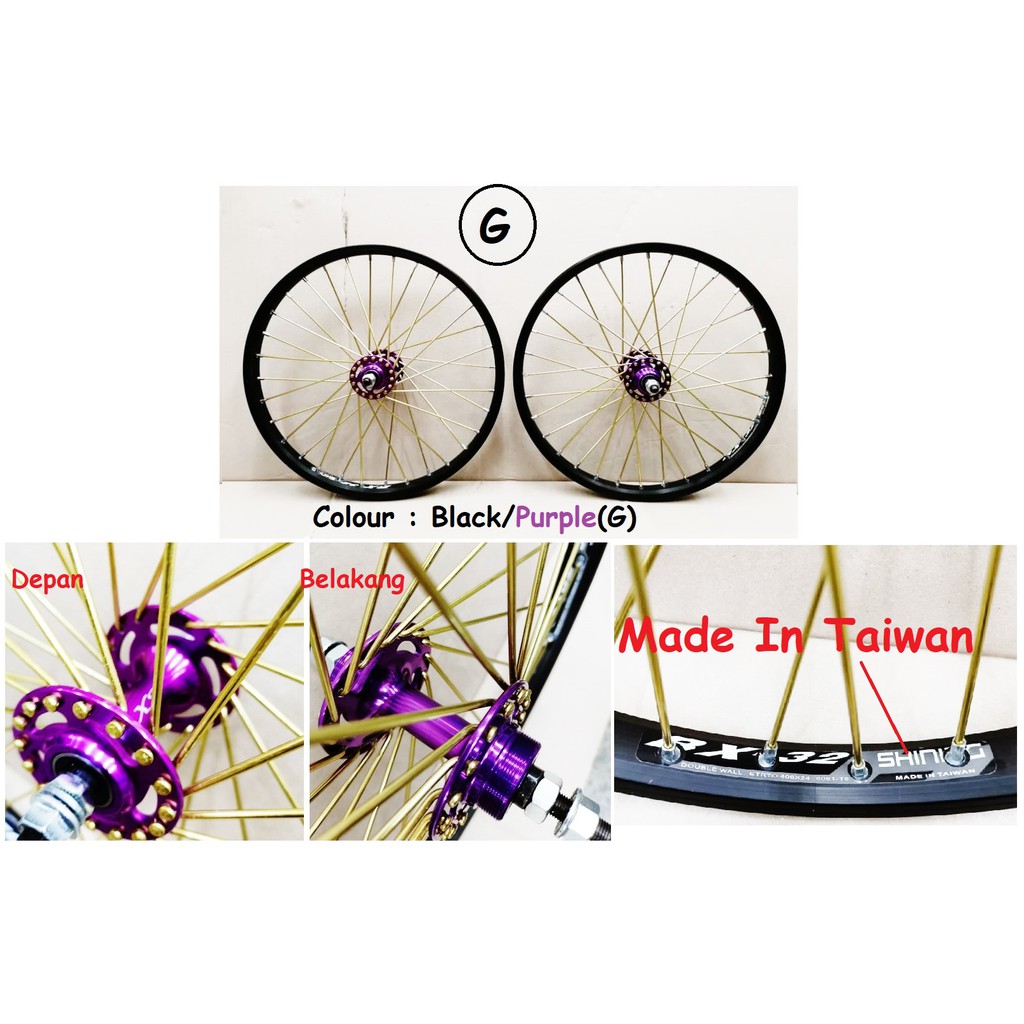 Rim Jejari tebal sesuai untuk basikal size 20"x1.75, 1.95 x 2.125 ...