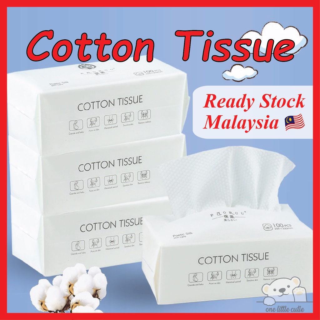 Cotton Tissue Disposable Facial Tissue for Adults and Children Make up ...