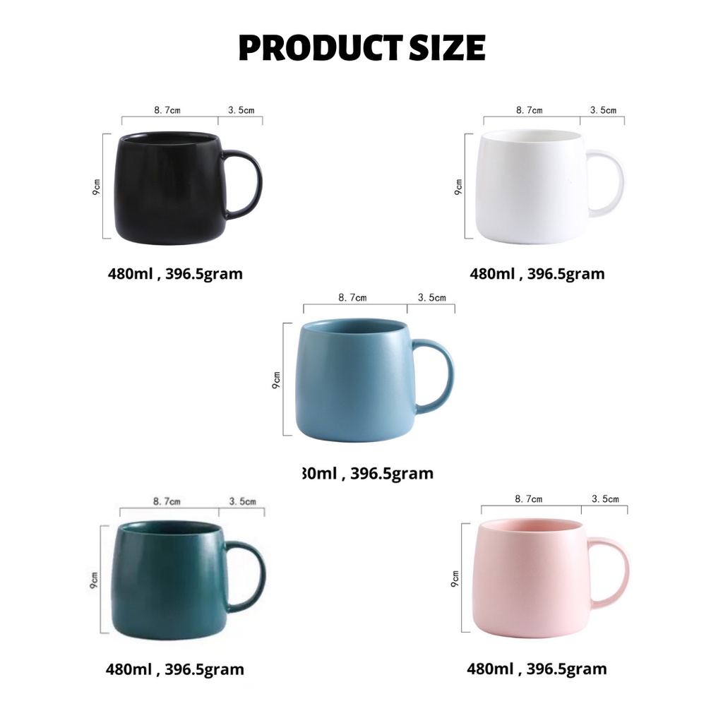 DAYDREAM Matte Nordic Ceramic Mug Coffee Cup Tea Cup Cawan Office Cup ...