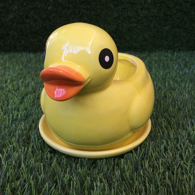 Little/Large Yellow Duck Ceramic Flower Pot | Shopee Malaysia