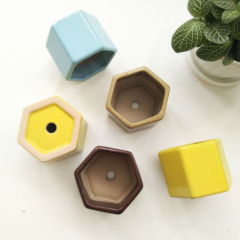 (T) Hexagon Ceramic Pot | Shopee Malaysia