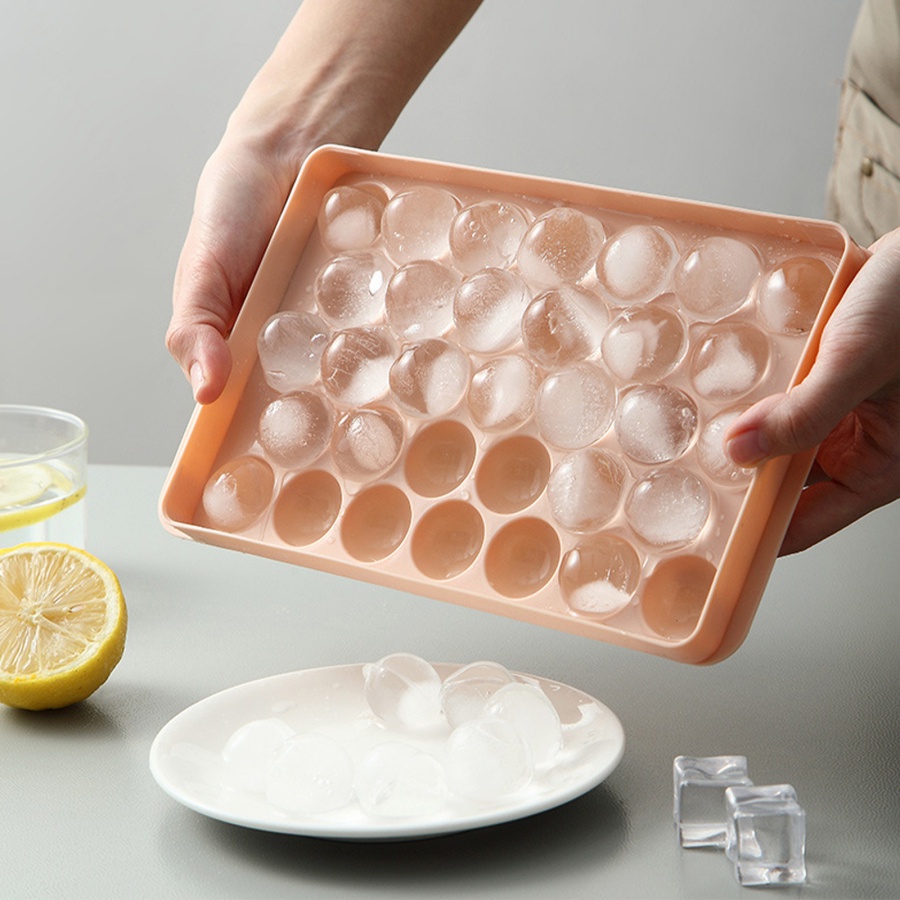 【FOR】With Lid Ball Ice Tray Plastic Ice Cube Mold Refrigerator Ice Ball ...