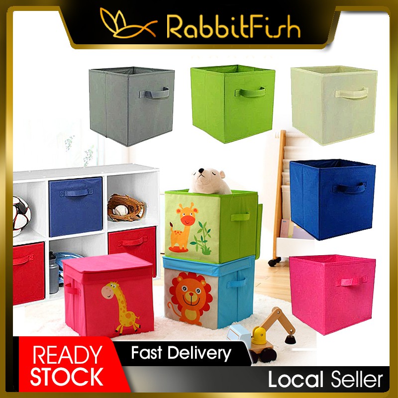 Folding Non-Woven Fabric Storage Box Cube Bins Cloth Organizer Baskets ...