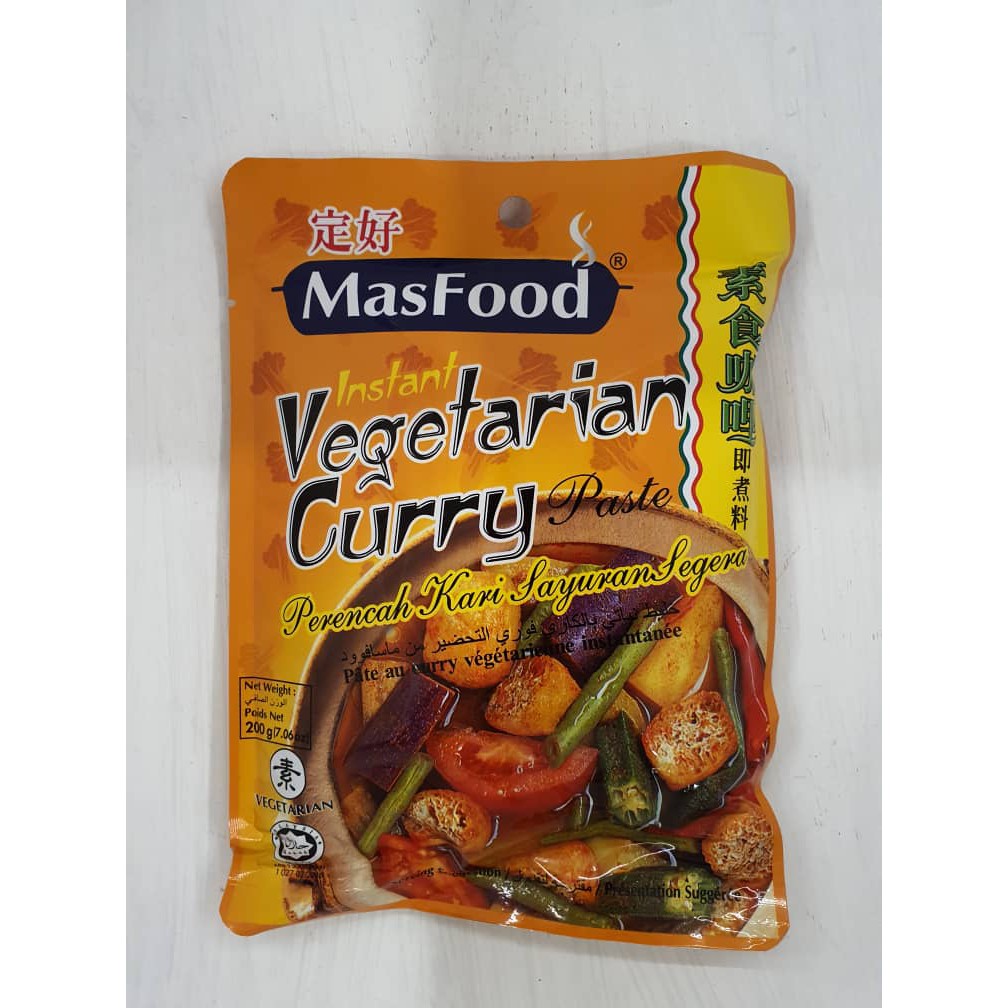 MasFood Instant Vegetarian Curry Paste/ 素食咖喱即煮料/ Perencah Kari Sayuran ...