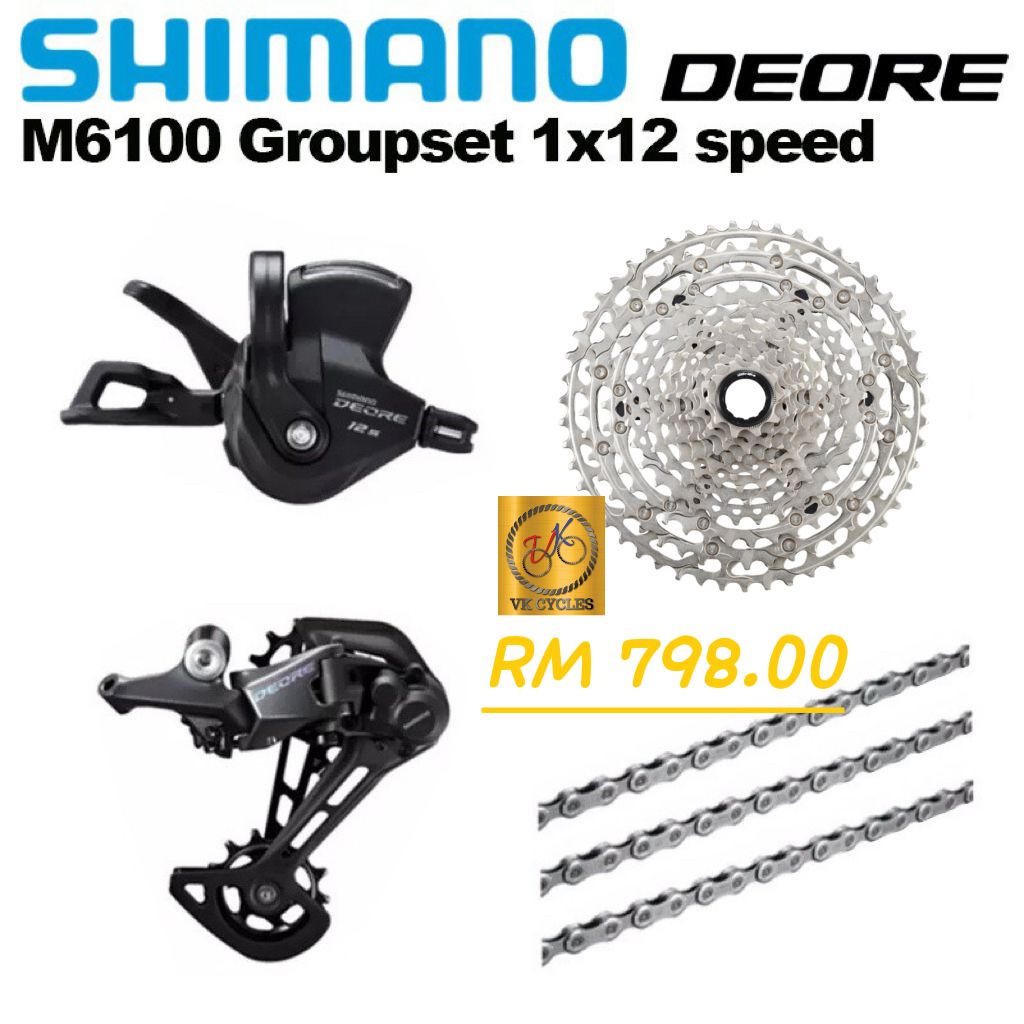 SHIMANO DEORE M6100 12 SPEED GROUPSET DERAILLEUR 10-51T 11-50T 11-52T | Shopee Malaysia
