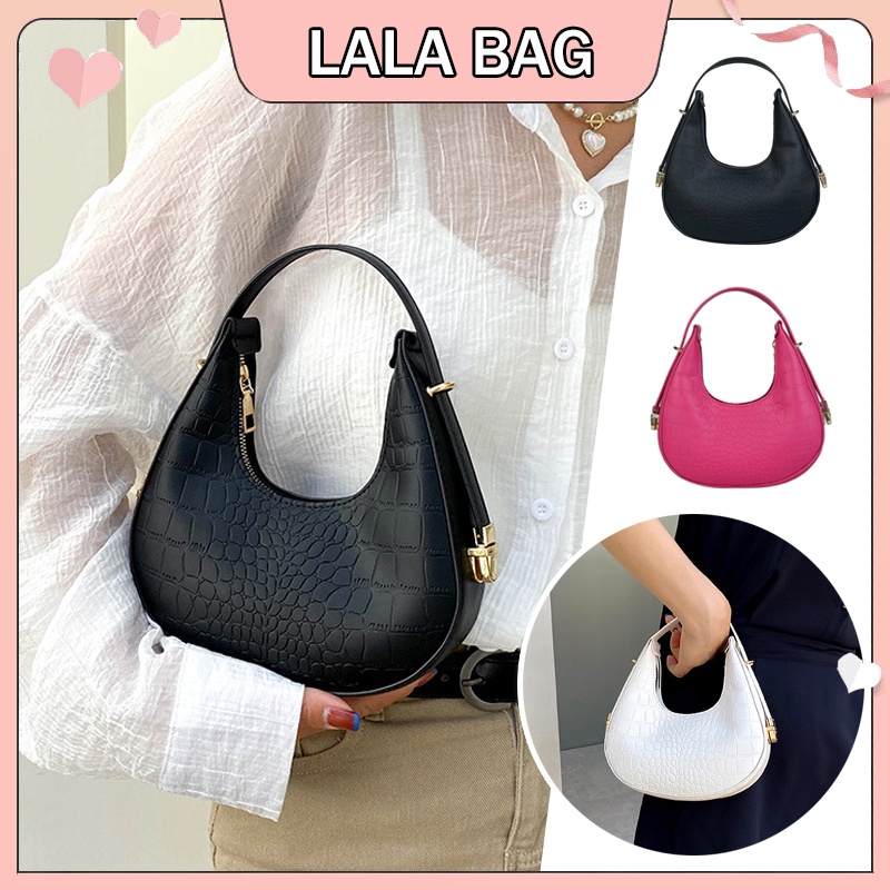 READY STOCK💖LALA Women Luxury Underarm Bag Half Moon Adjustable Strap ...
