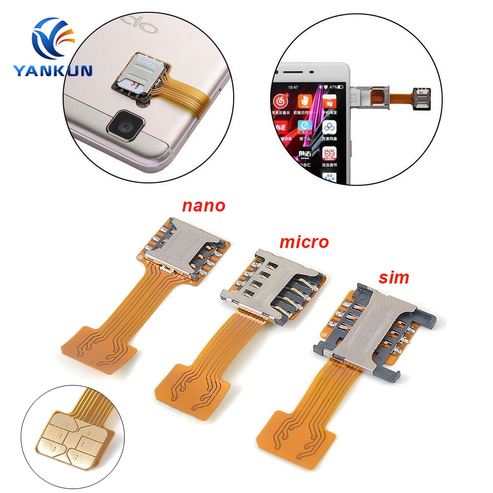 Nano Micro Sim Hybrid Slot Dual SIM Card Adapter SD Extender Android ...