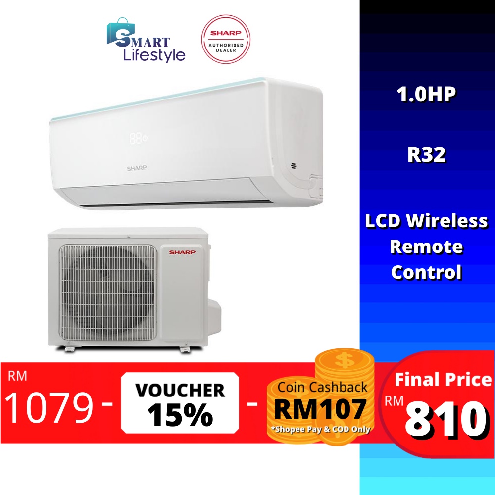 Sharp 1.0HP R32 Air Conditioner AHA9WCD / AHA9XCD Non-Inverter | Shopee Malaysia