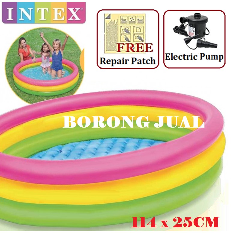 🔥PROMOTION 57412 🔥 Inflatable Ring Swimming Pool Safe PVC Bath Basin ...