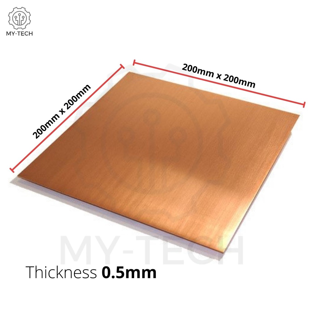 Copper Sheet 99.99% Purity Copper Plate DIY Crafting 200mm x 200mm ...