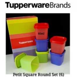 Tupperware Petit Square Set ( 6pcs ) 80ml | Shopee Malaysia