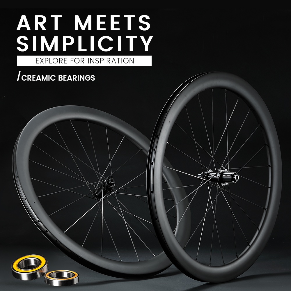 2023 Disc Brake Road Carbon Wheels Ceramic Road Bike Wheelset Tubless ...