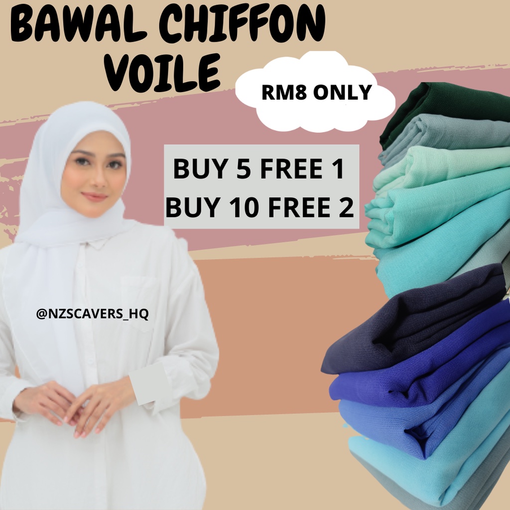 {BUY 5 FREE 1}BAWAL CHIFFON VOILE- Defect item| CHIFFON DOUBLE HICON ...