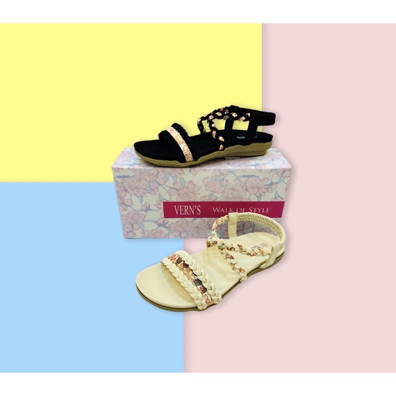 VERNS- Sandal Bertali Tapak Rata S32031310 | Shopee Malaysia