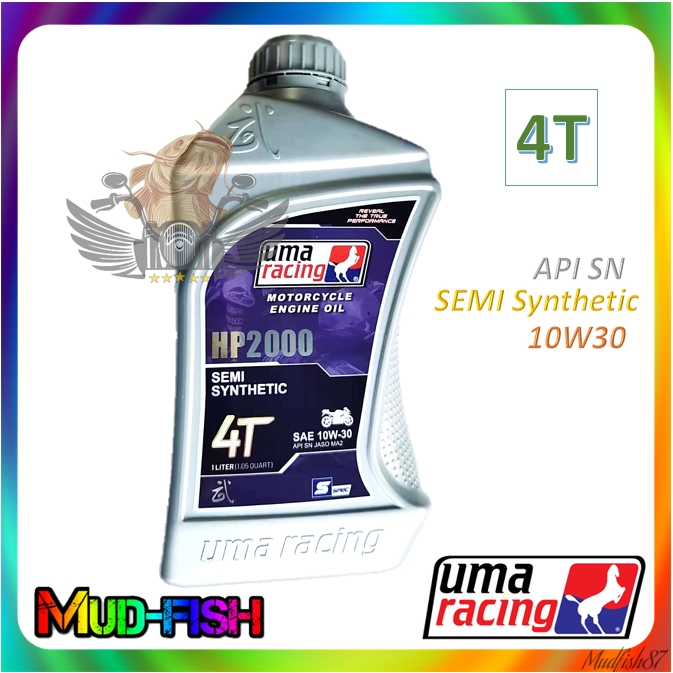 MINYAK UMA RACING HP2000 10W30 SEMI SYNTHETIC 4T 1L API SN (BUY 1 FREE ...
