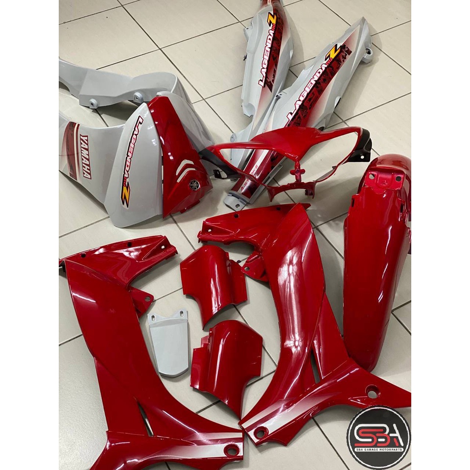 COVERSET YAMAHA LAGENDA SRL 110Z VRC WHITE MERAH MADE IN MALAYSIA SIAP ...