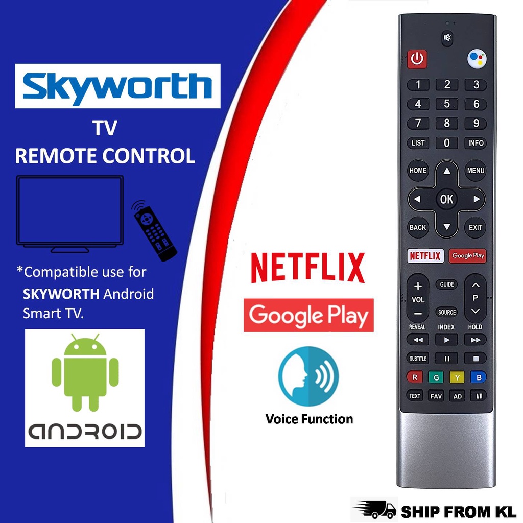 [ SKYWORTH ] Android Smart TV Remote Control Replacement With Google ...