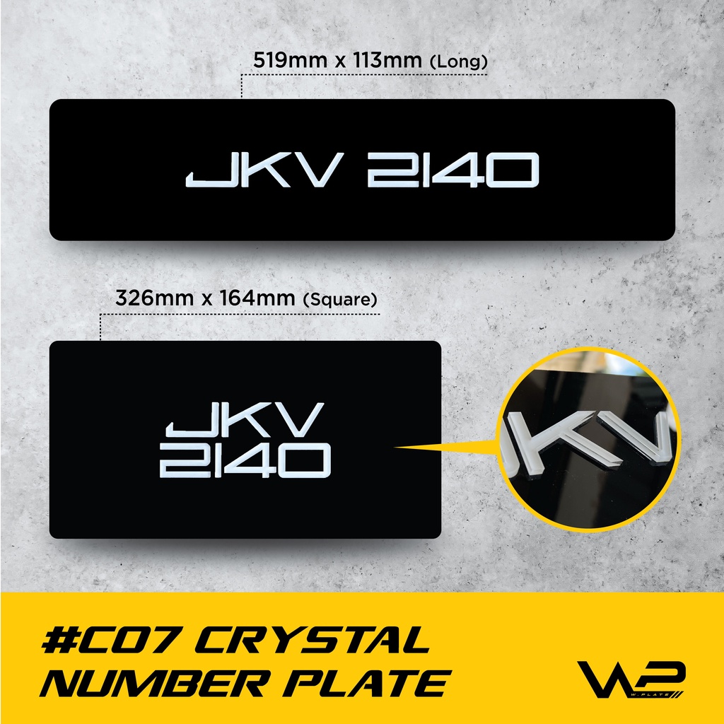 #C07_KT3 CRYSTAL NUMBER PLATE / ACRYLIC FONTS / CRYSTAL NOMBOR PLAT ...