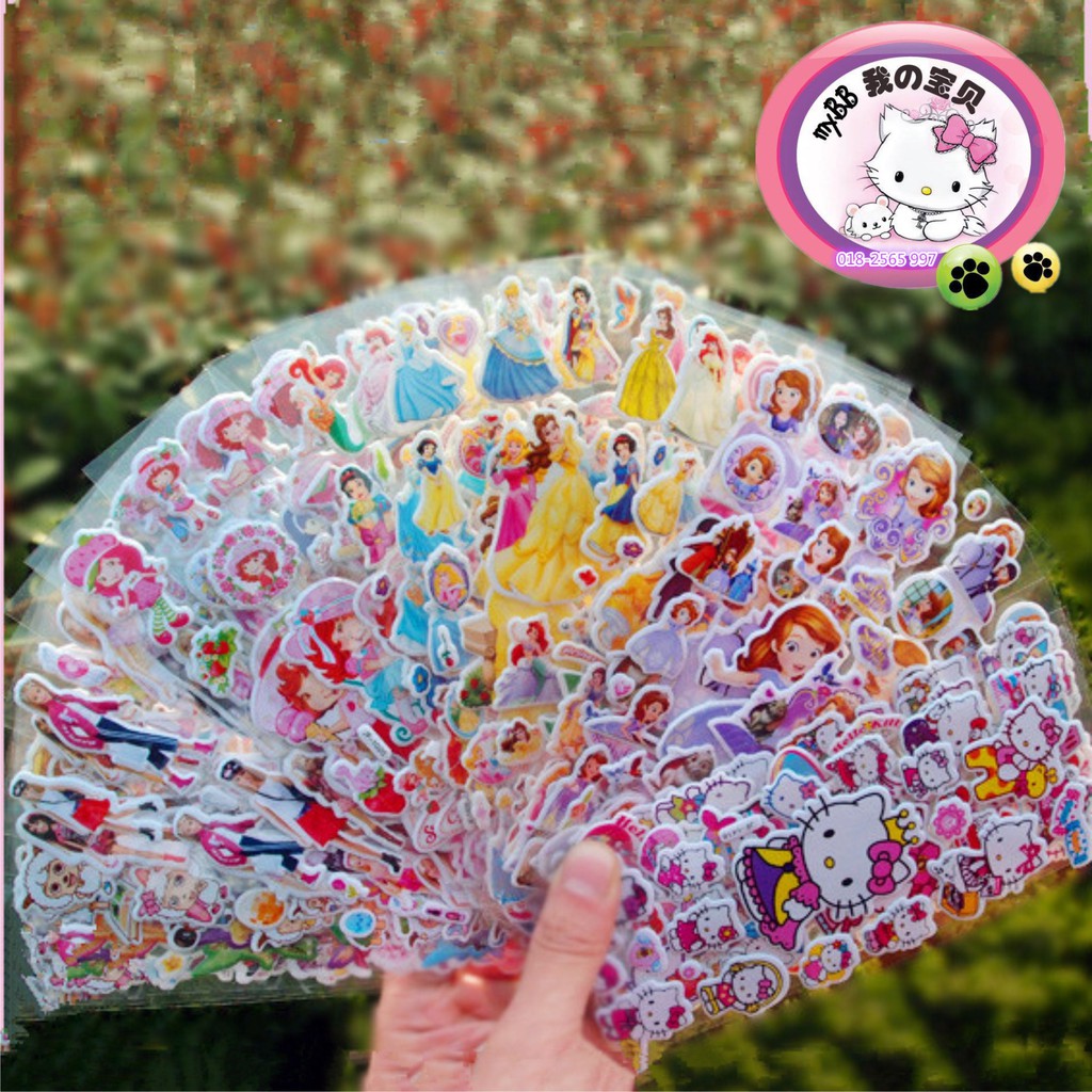 Bubble Cartoon Stickers (Ready Stock) (8sheet/pack) | Shopee Malaysia