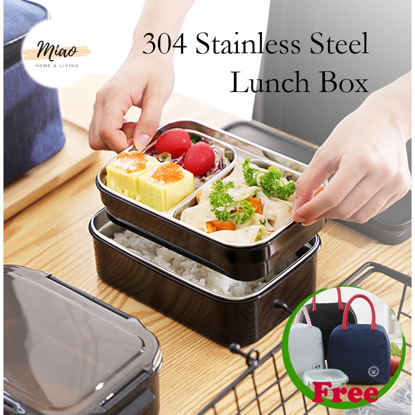 Local Ready Stock 304 Stainless Steel Thermos Thermal Lunch Box Set Kid ...
