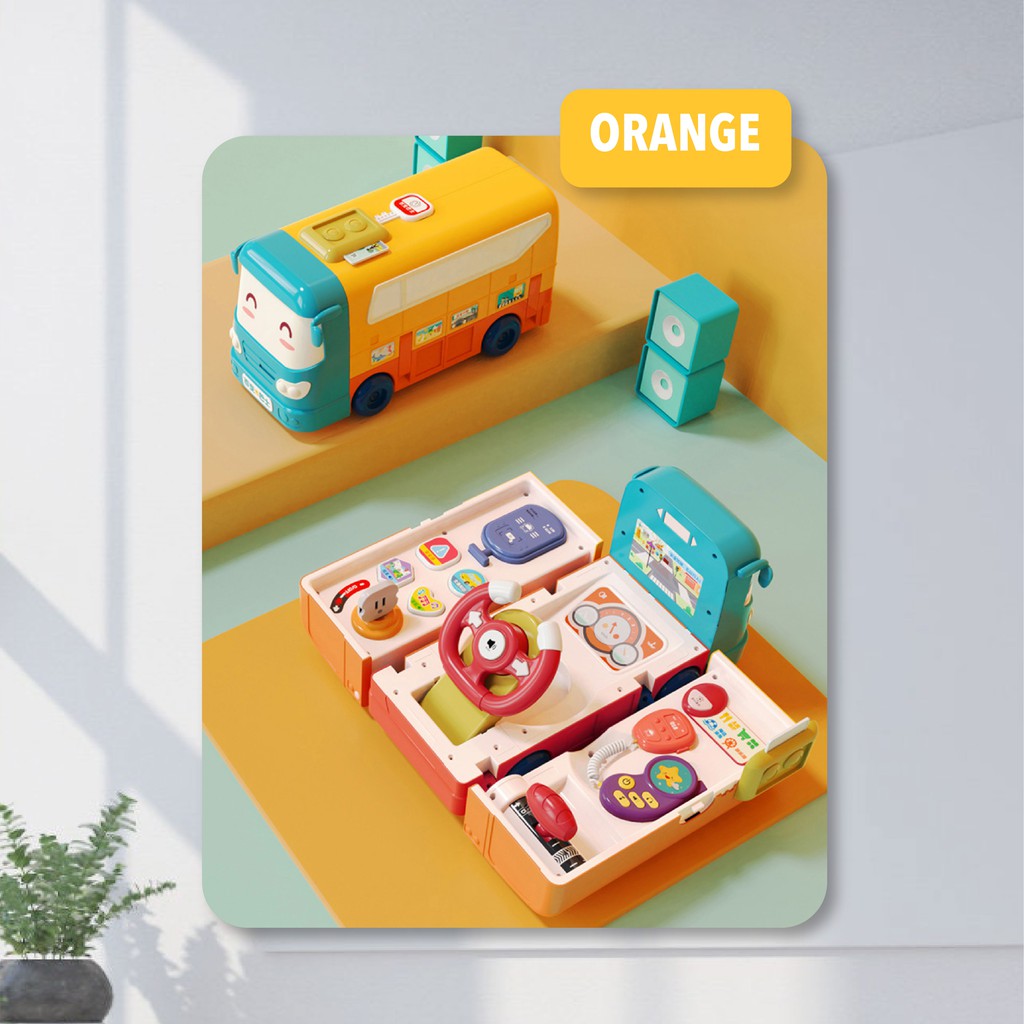 Bus Simulator Toy With Steering Kids Play Vehicles Toy Set School Bus ...