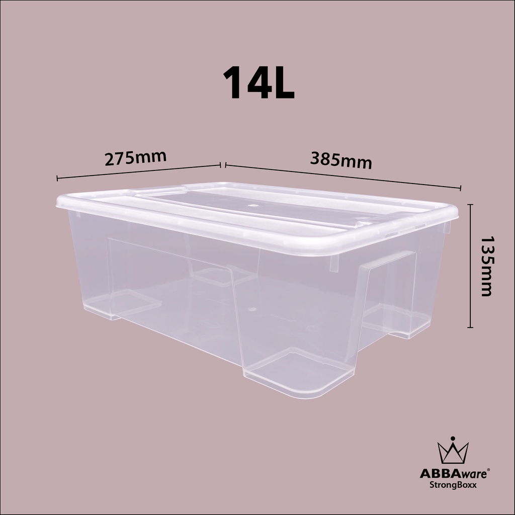 Abbaware Clear Storage Box Transparent (30L/50L/80L) Kotak Simpanan ...