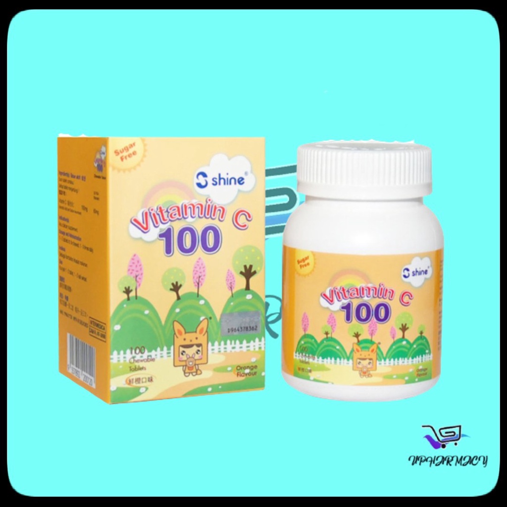 Shine Vitamin C-100 Chewable Tablet 100's (Orange Flavour) | Shopee ...