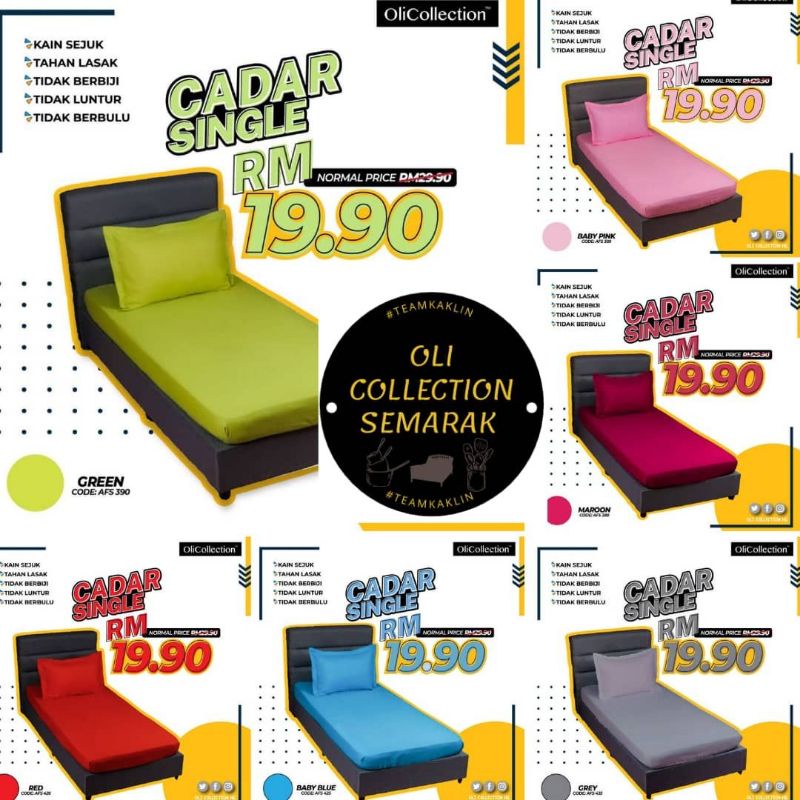 🔥 CADAR SINGLE PLAIN FITTED 🔥 | Shopee Malaysia