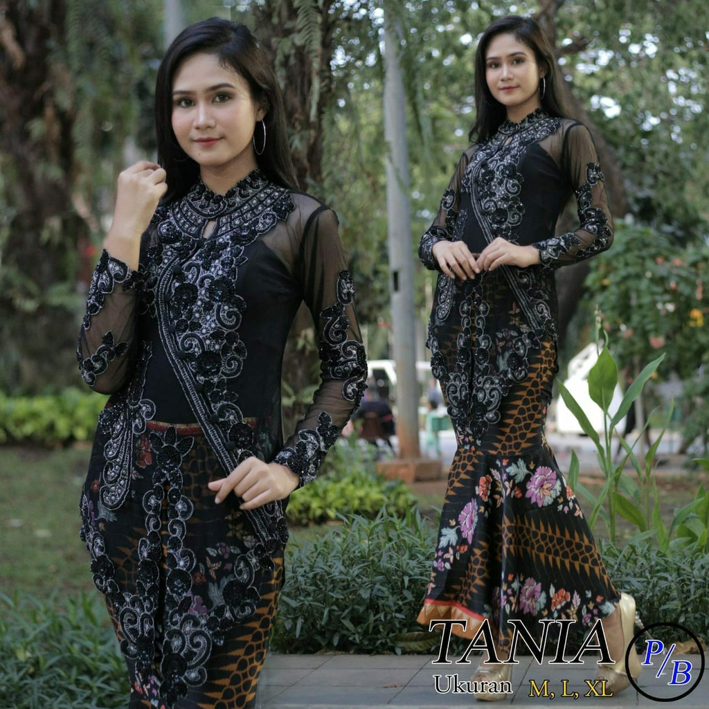 HITAM Modern Kebaya Suit, Sequin Kebaya Set, Black Batik Mermaid Skirt ...