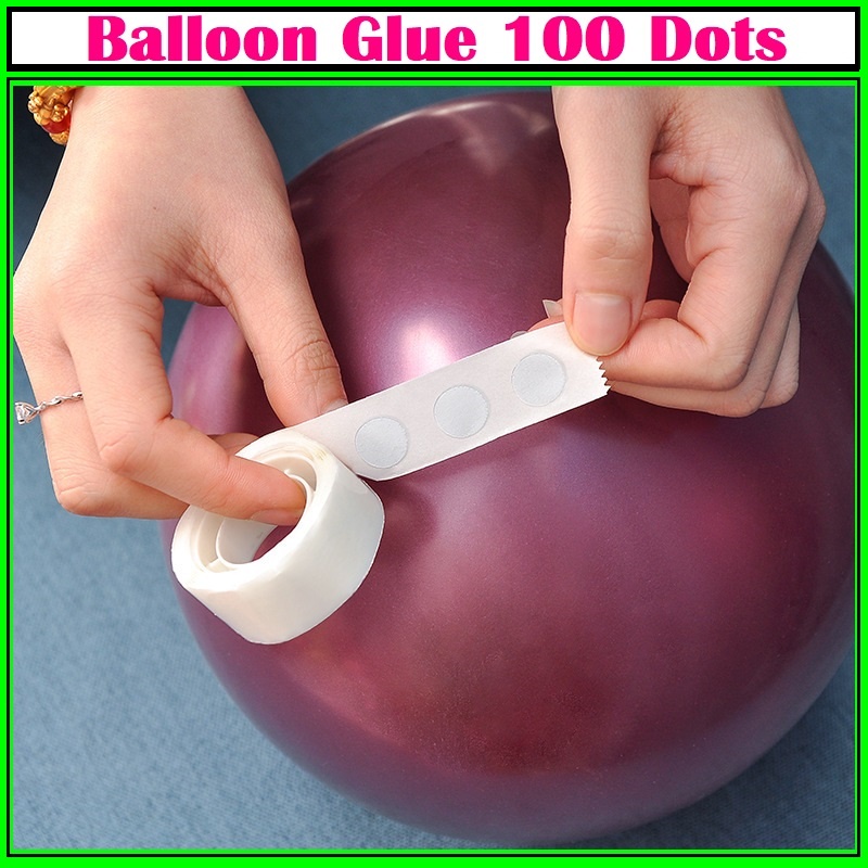 Balloon Glue 100 Dots/Roll Stickers Tape Gam Belon Tampal Balloon ...
