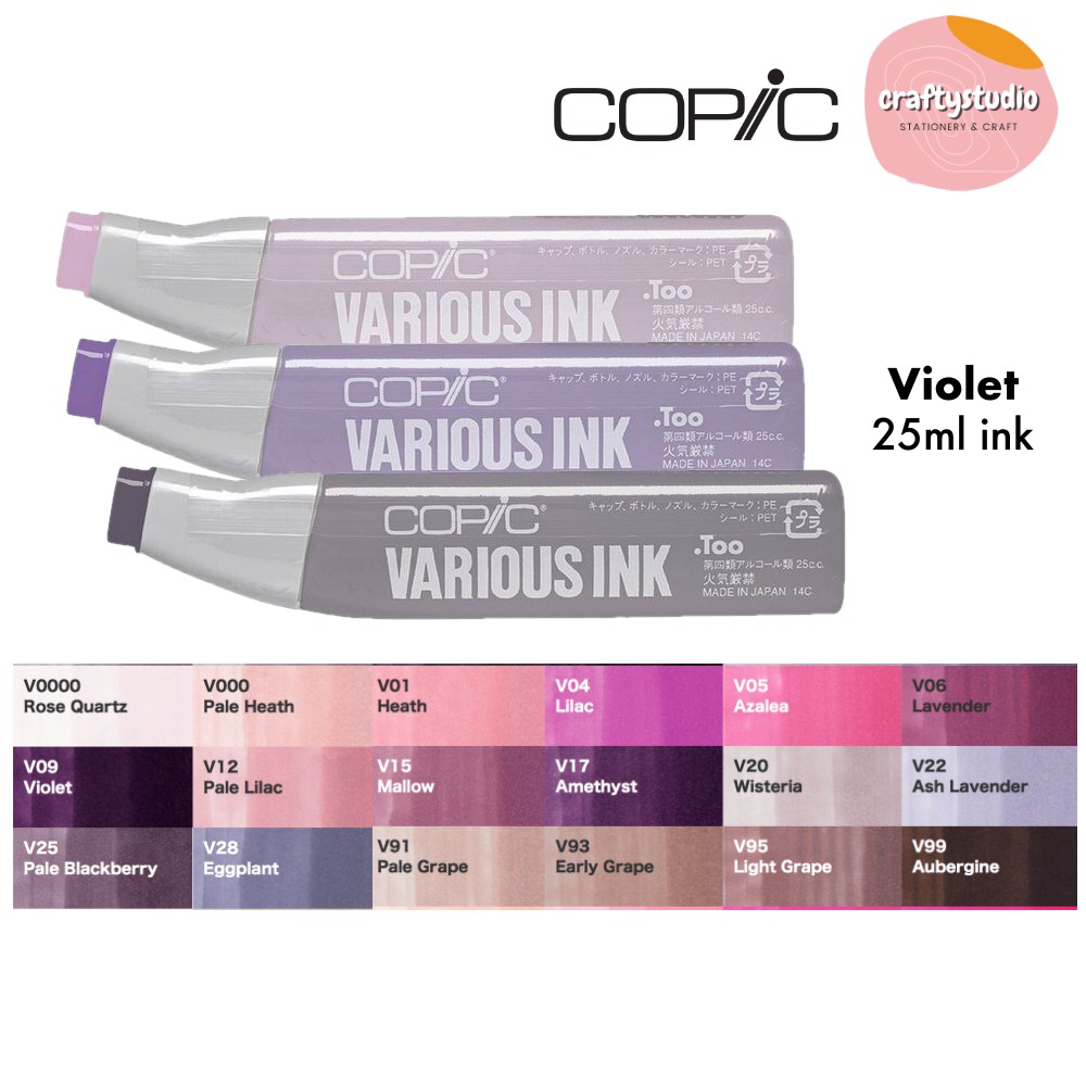 Violet (V) Copic Various Ink Refill, Copic Refill | Shopee Malaysia